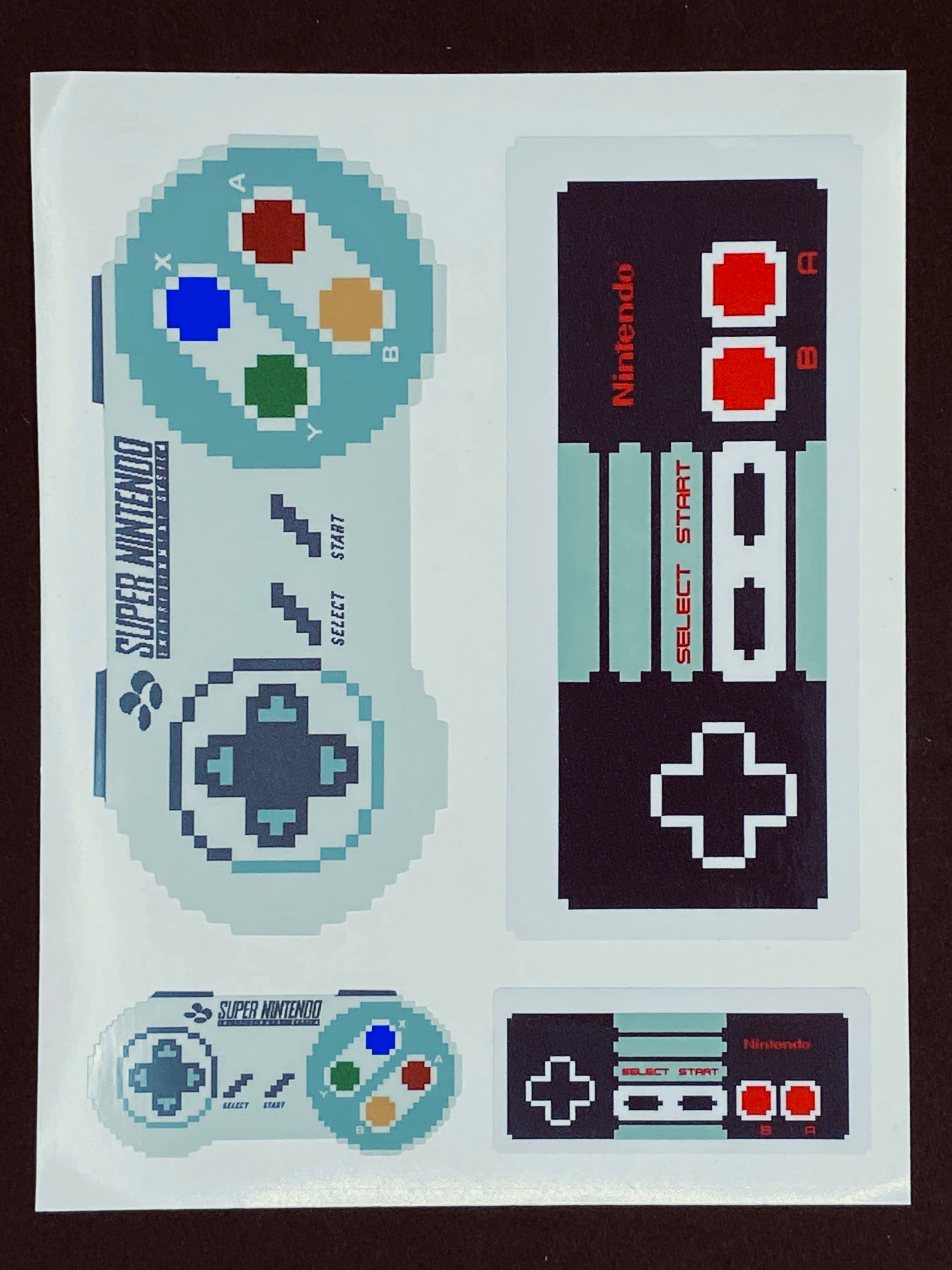 Nintendo NES/SNES Controller Pixelated Sticker Pack // Video | Etsy