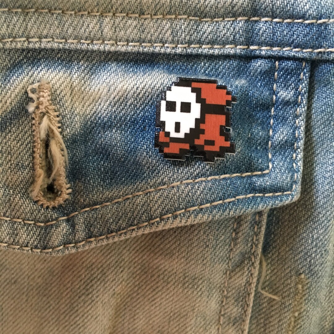Shy Guy - Super Mario Pin // Nintendo Hat Pin // Pixel Tie Tack ...