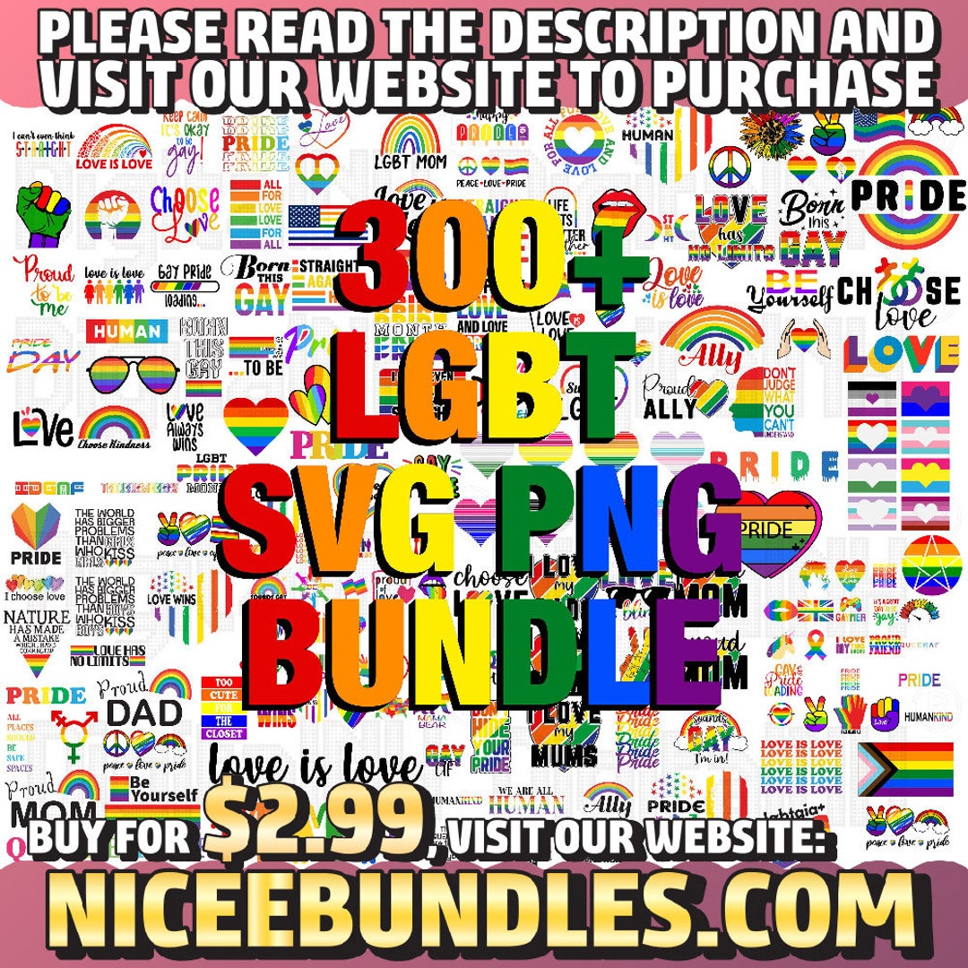 300 LGBTQ SVG Bundle, LGBT Svg, Pride Svg, Gay Pride Svg, Lgbt Quotes ...