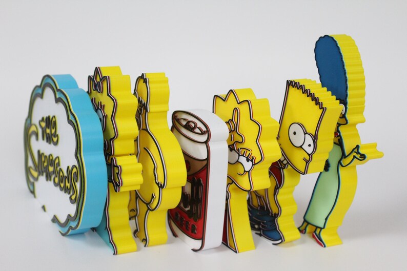 Simpsons 3D Printed Decor Set – Homer, Marge, Bart, Lisa, Maggie, Duff ...