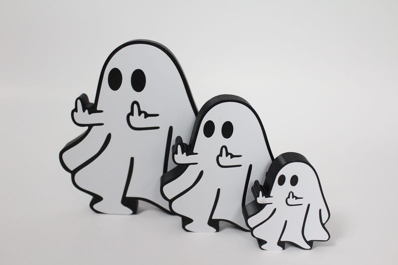 The Middle Finger Ghost - 3D Printed Halloween Decor - Etsy