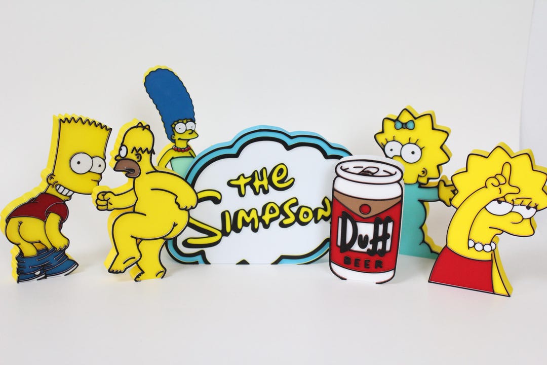 Simpsons 3D Printed Decor Set – Homer, Marge, Bart, Lisa, Maggie, Duff ...