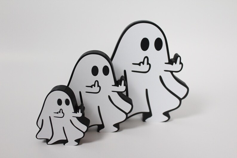 The Middle Finger Ghost - 3D Printed Halloween Decor - Etsy