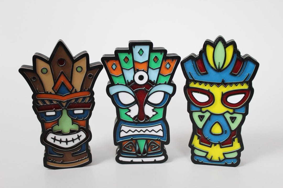 Set of 3 Tiki Statues – Polynesian-inspired Decorative Figures - Etsy