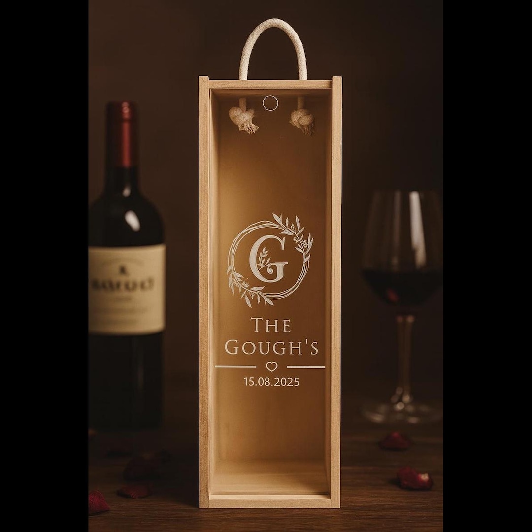 Engraved Wine Box, Wine Box With Personal Message, Personalised Wine ...