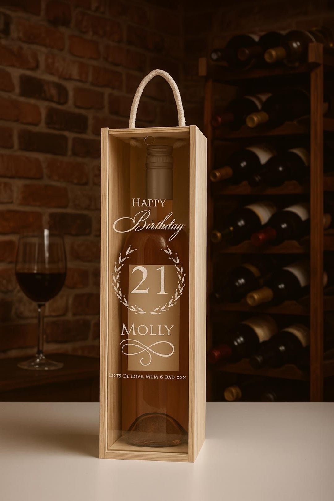 Engraved Wine Box, Wine Box With Personal Message, Personalised Wine ...