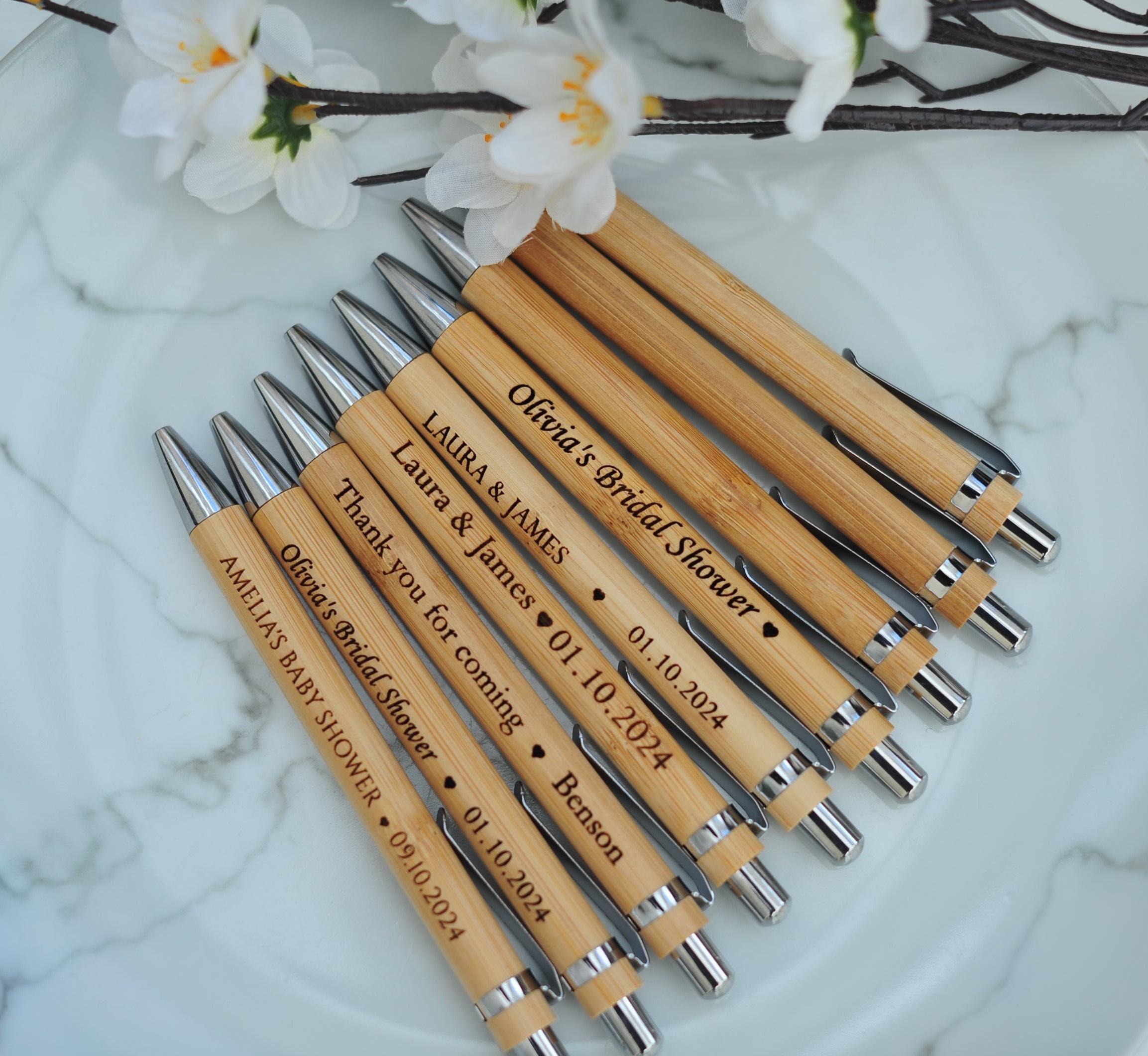 Engraved Pen, Bamboo Pen With Personal Message, Personalised Pen ...