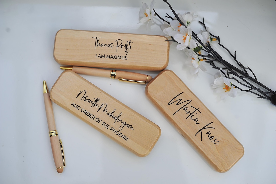 Engraved Pen and Case Set, Engraved Pen Set, Custom Wooden Pen ...