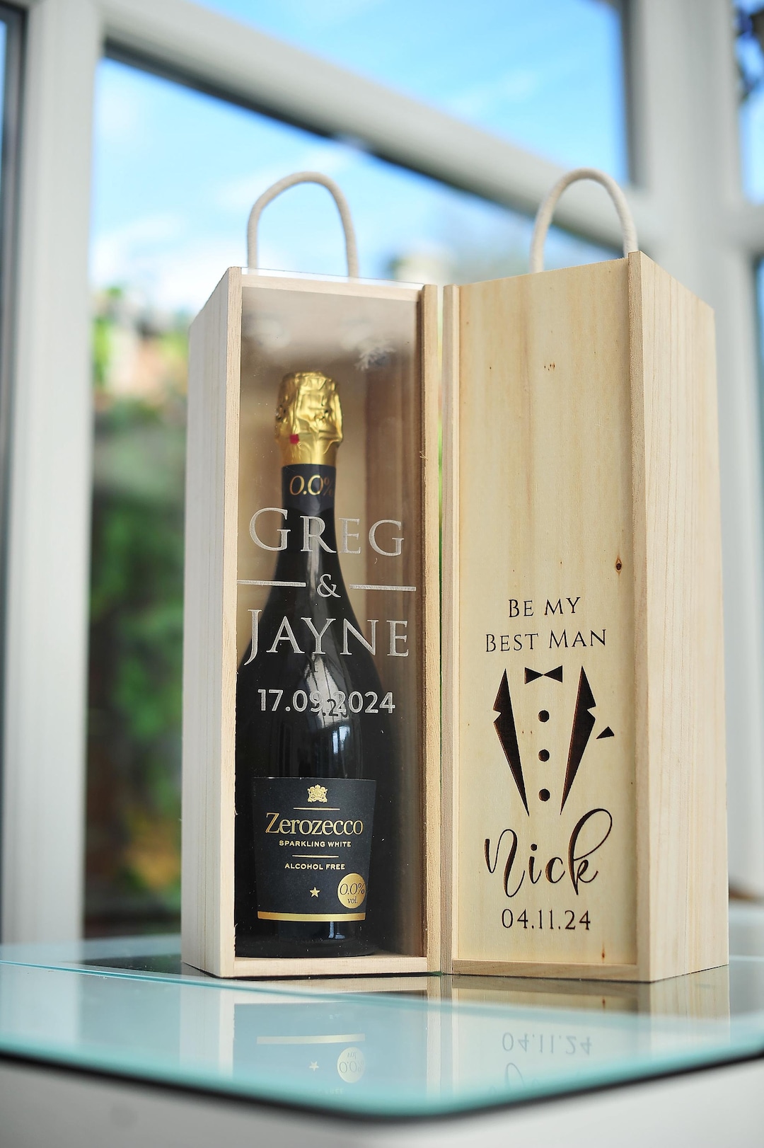 Engraved Wine Box, Wine Box With Personal Message, Personalised Wine ...