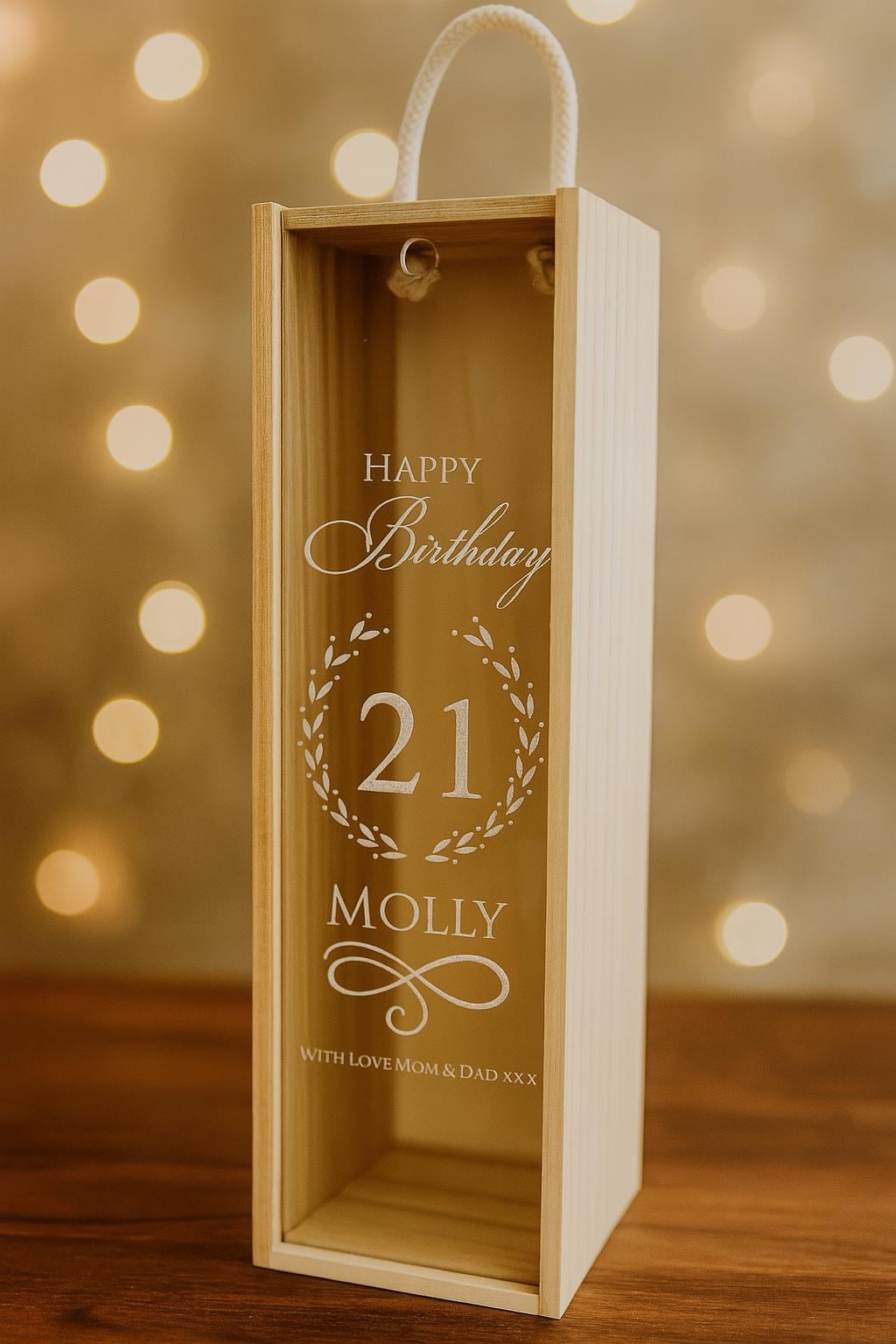 Engraved Wine Box, Wine Box With Personal Message, Personalised Wine ...