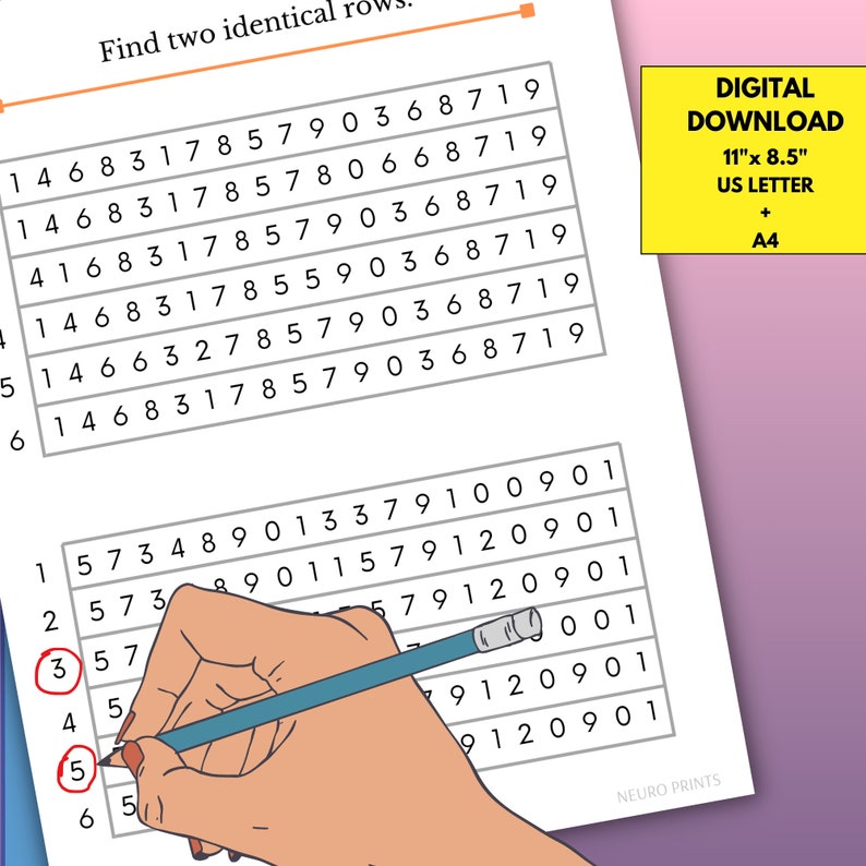 Matching Rows Stroke Recovery Worksheets/dementia Simple Activity Pages ... Matching Rows Stroke Recovery Worksheets/dementia Simple Activity Pages ...