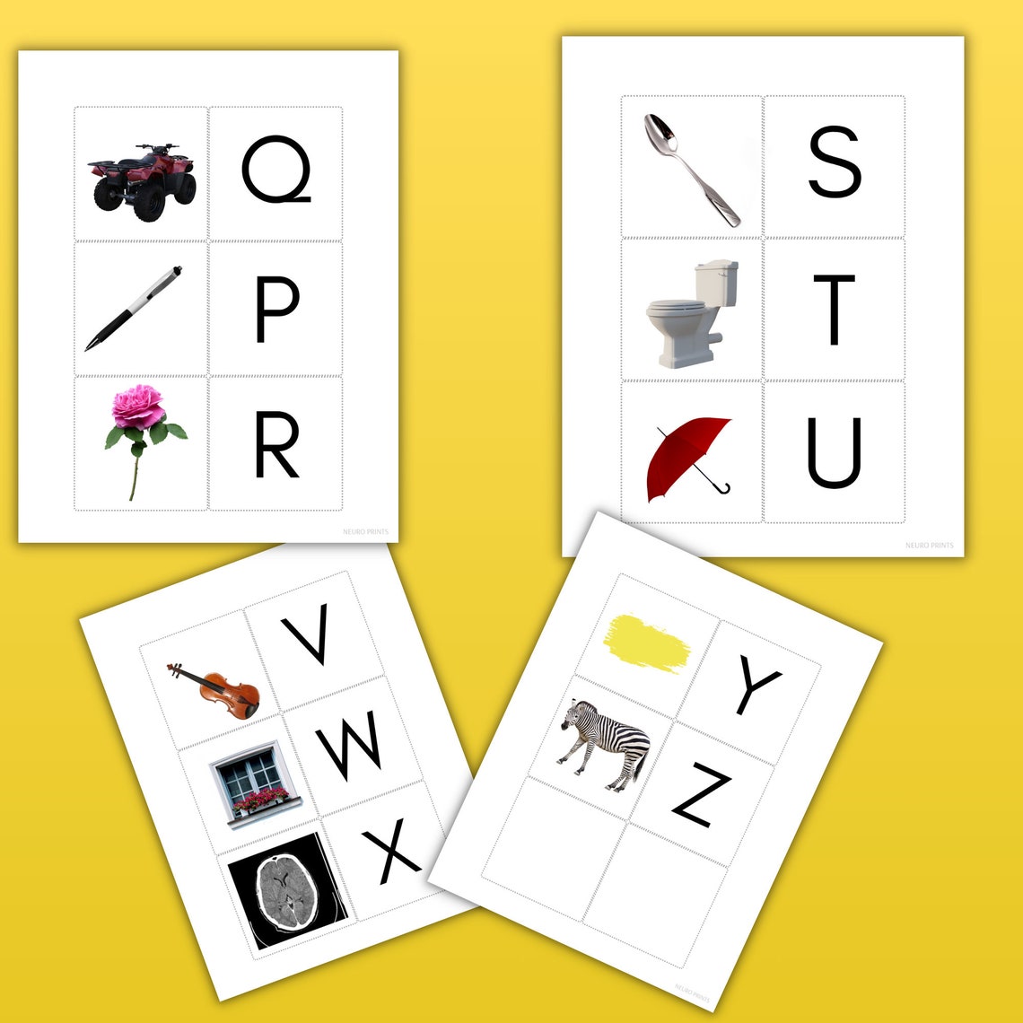 Alphabet Flash Cards, Stroke Recovery Worksheets, Dementia Games, Fun ...