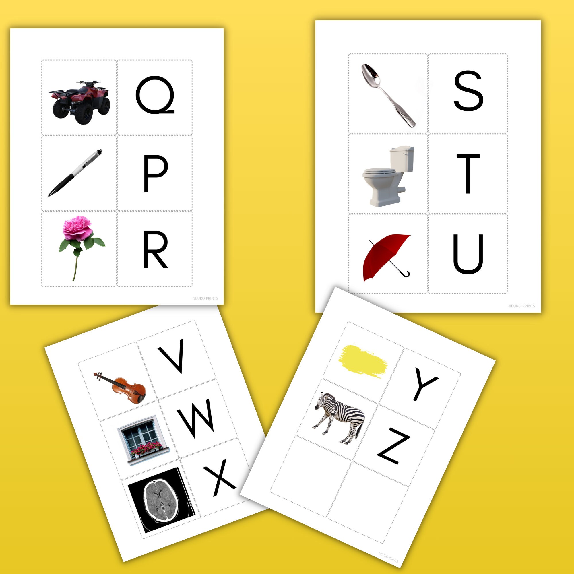 Alphabet Flash Cards, Stroke Recovery Worksheets, Dementia Games, Fun ...