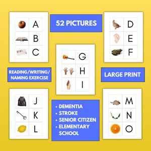 Alphabet Flash Cards, Stroke Recovery Worksheets, Dementia Games, Fun ...
