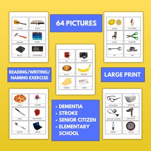 Common Object Flash Cards, Stroke Recovery Worksheets, Dementia Games ...