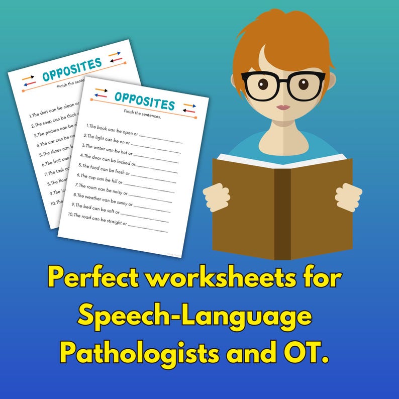 Aphasia Exercises/opposite Words/stroke Recovery Worksheets/dementia ...