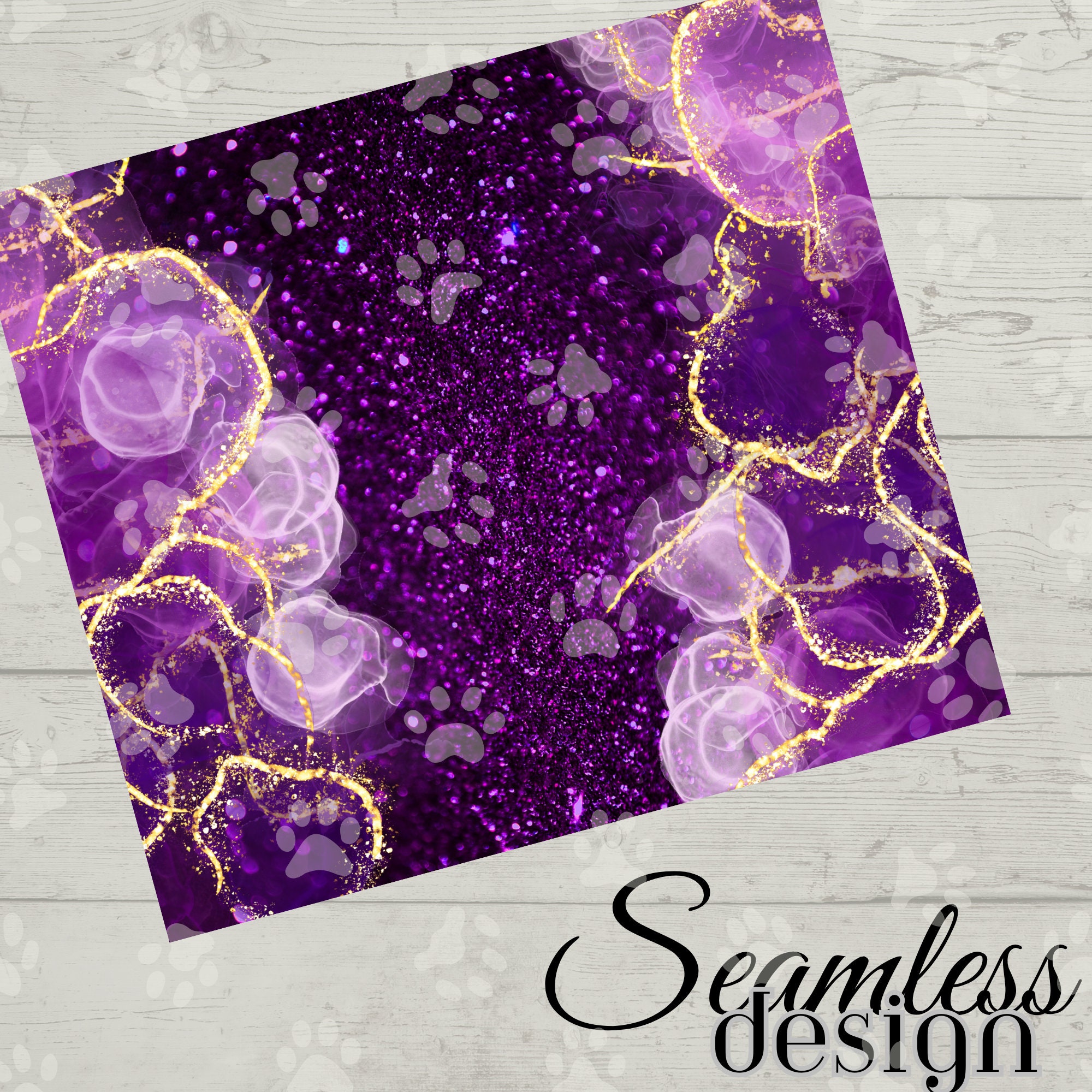 Purple Glitter Bubbles Add a Name Seamless Tumbler Wrap PNG & PDF, 20oz ...