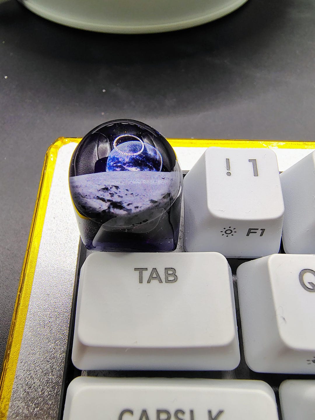 Handmade Epoxy Resin Keyboard Key Cap, With Moon and Earth, Space Theme ...