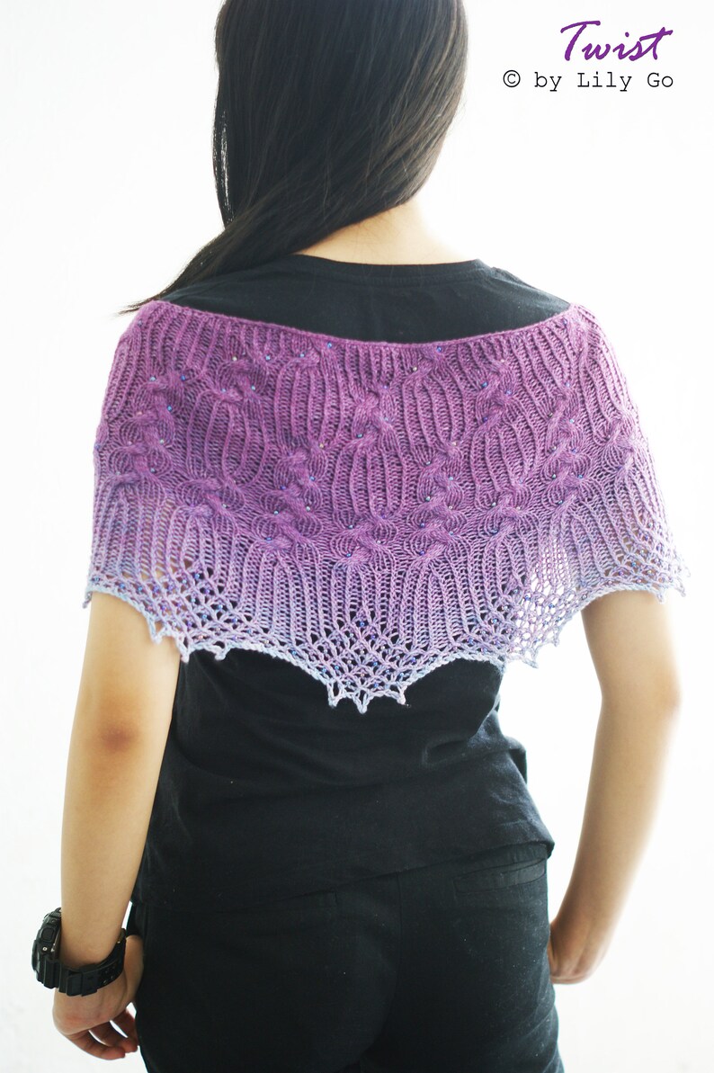 Twist Knitting Shawl Pattern in PDF - Etsy