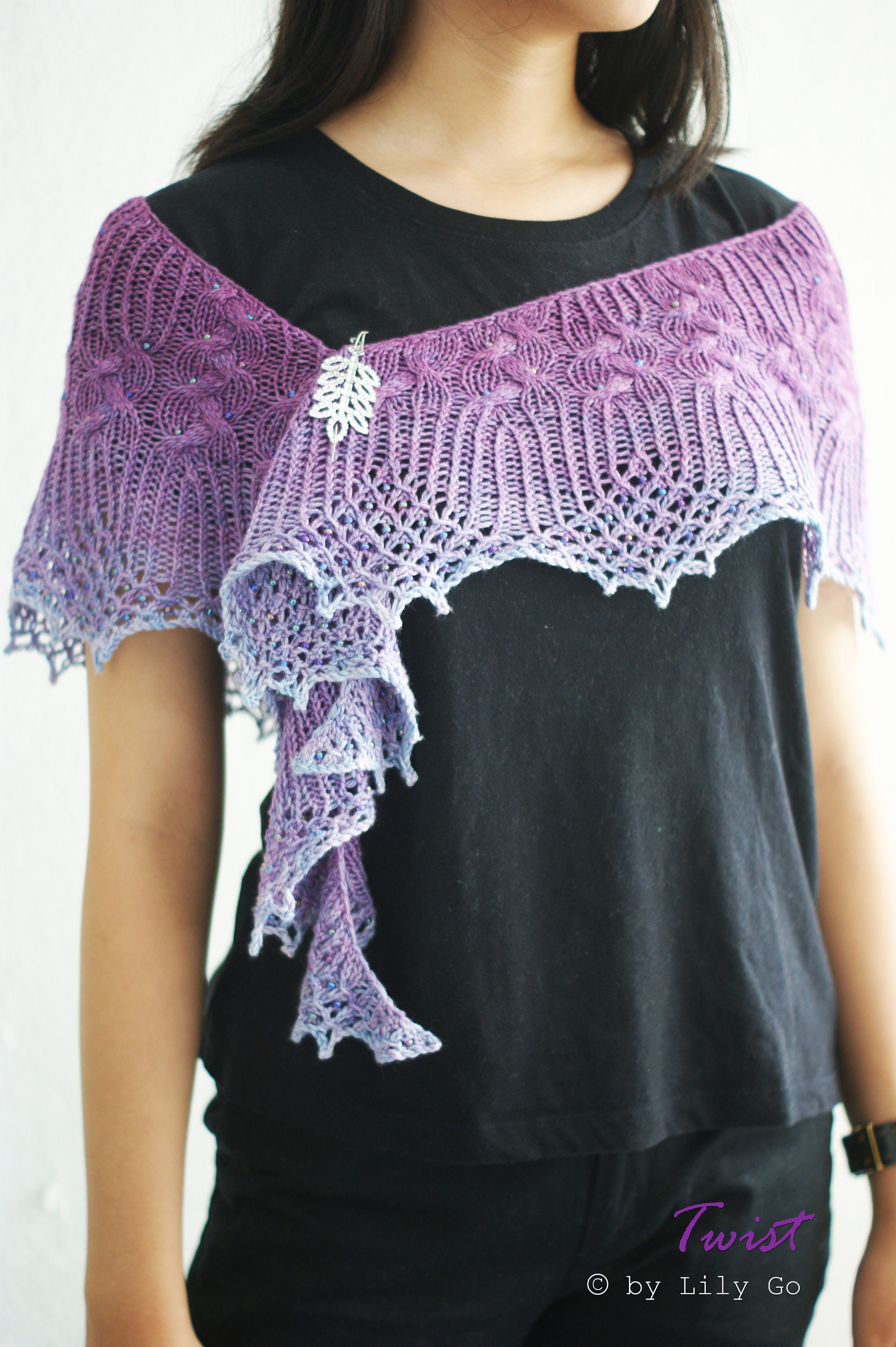 Twist Knitting Shawl Pattern in PDF - Etsy