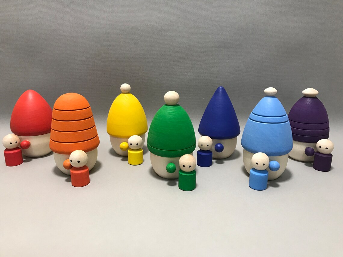Wooden Tree Toy Set Opening Color, Woodland Playset, Nursery Decor ...