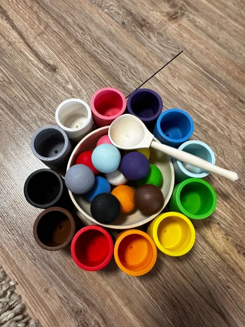Learning Color Sorting and Counting Balls in Cups Large Toddler ...