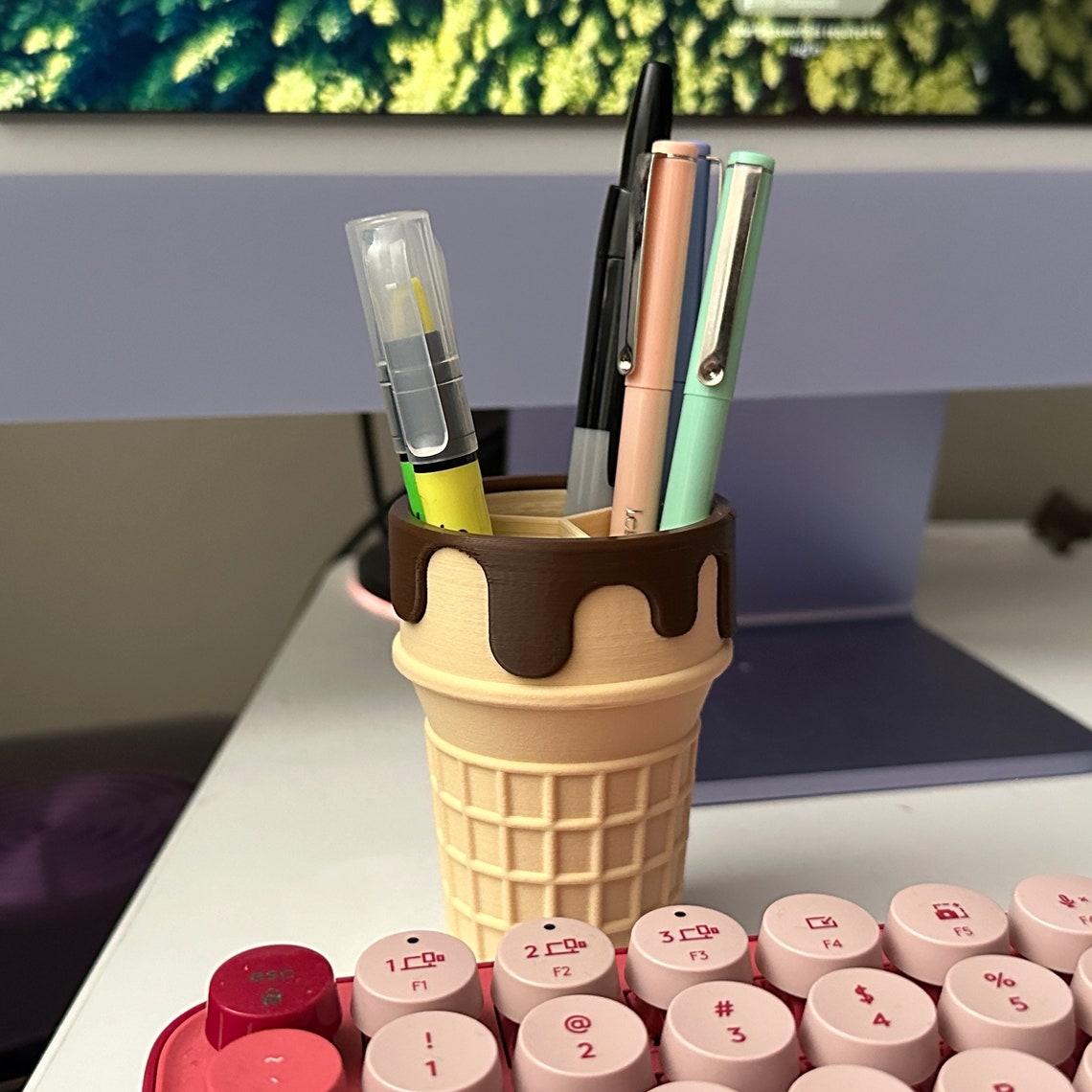Ice Cream Pen/pencil Holder | 3D Printed Pencil Holder - Etsy