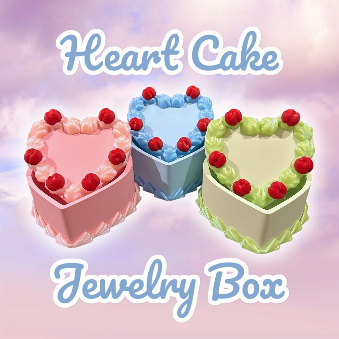 Heart Cake Trinket Box | Cake Storage | Gift Box | Decorative Box | 3D ...