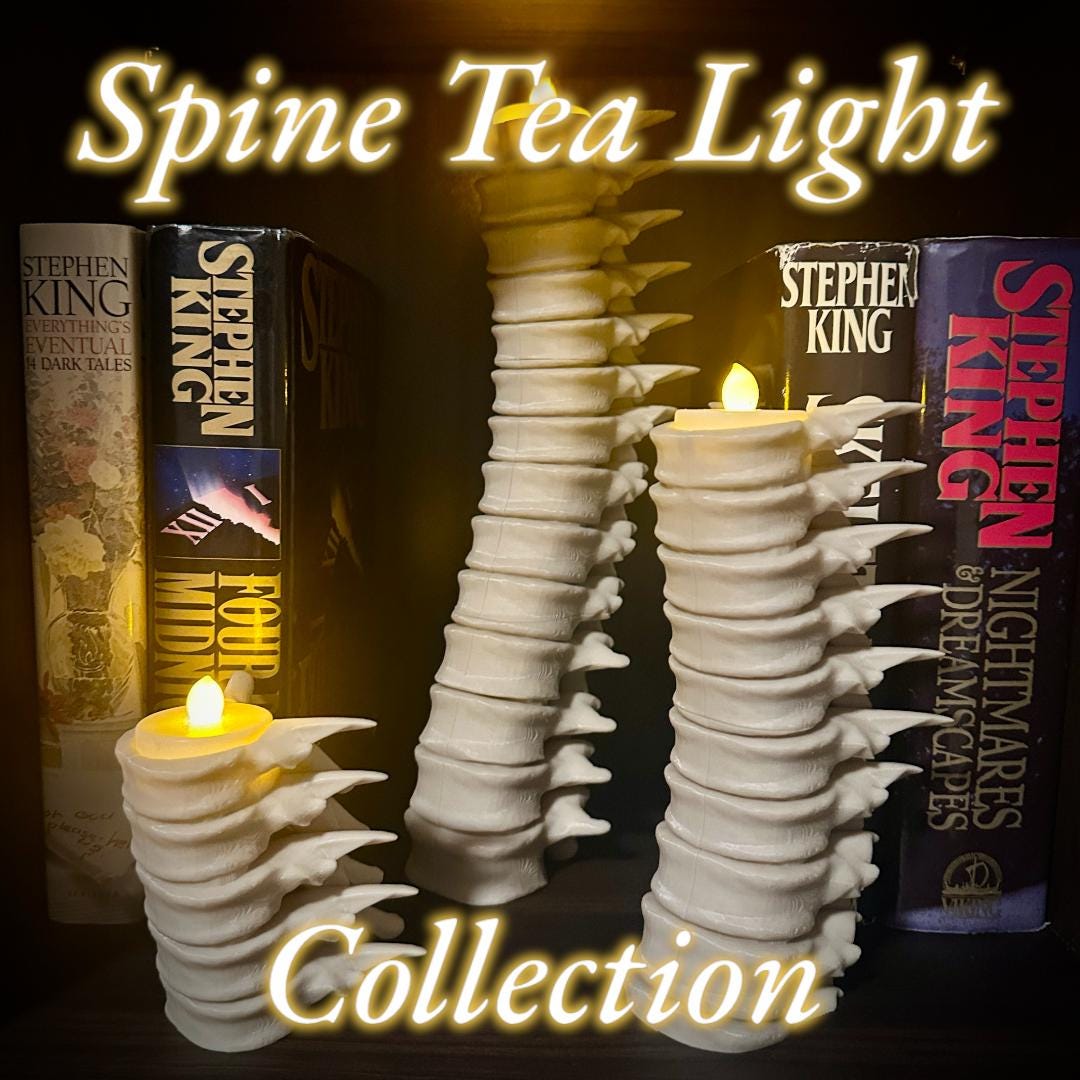 Spine Tea Light Collection (3 Sizes) | Skeleton Tea Light | Halloween ...