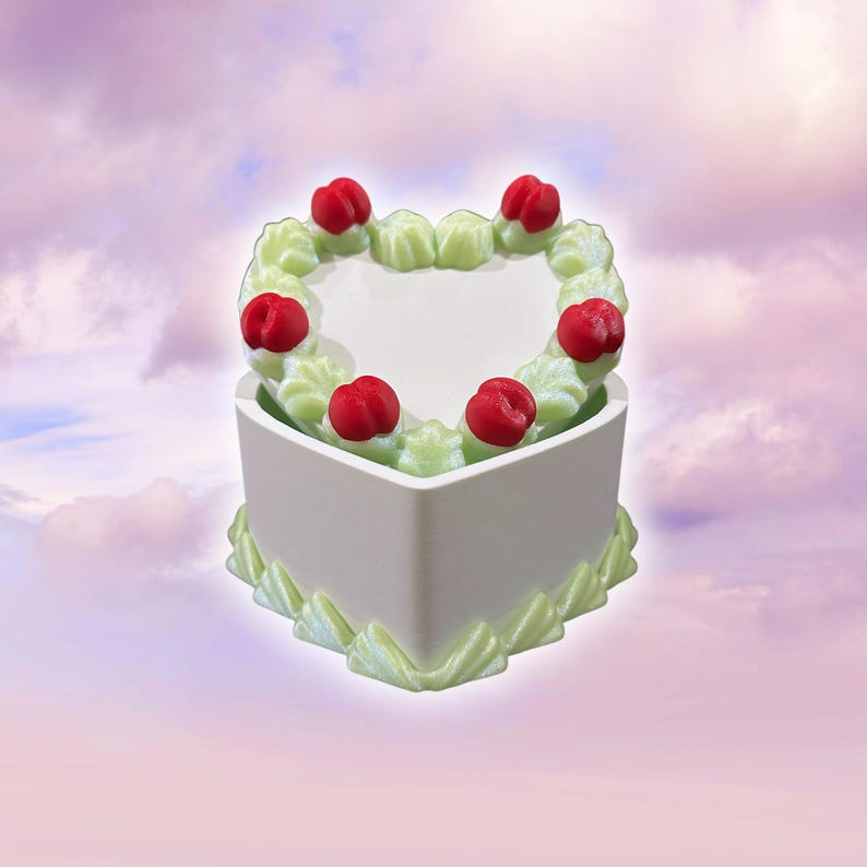 Heart Cake Trinket Box Cake Storage Gift Box Decorative Box 3D Printed ...