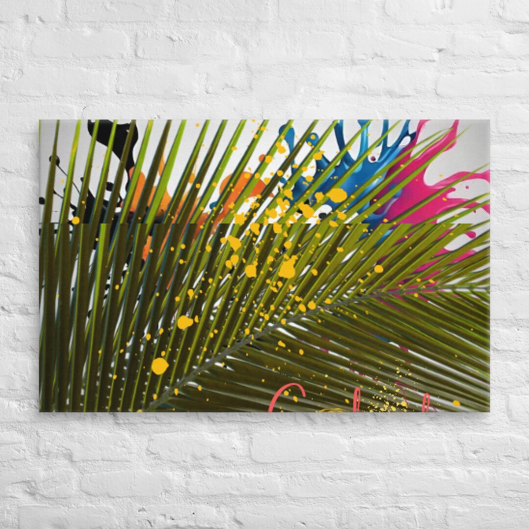Canvas (tropical Ink Palm) - Etsy