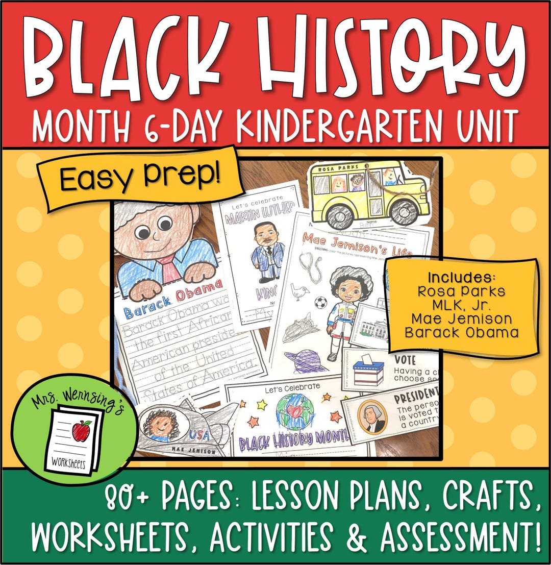 FUN Kindergarten Black History Month Unit! - Etsy