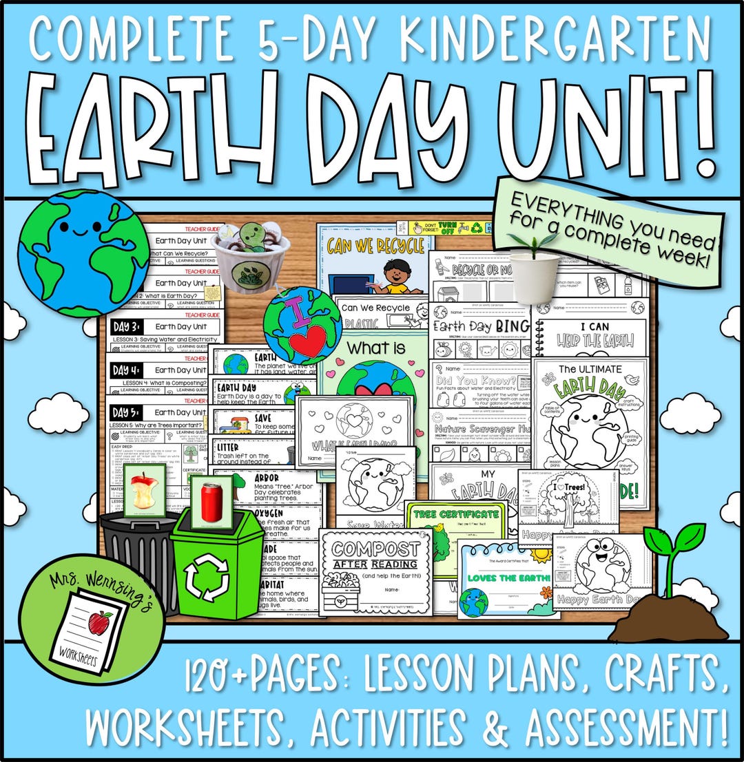 COMPLETE 5-day Earth Day Kindergarten Unit! - Etsy