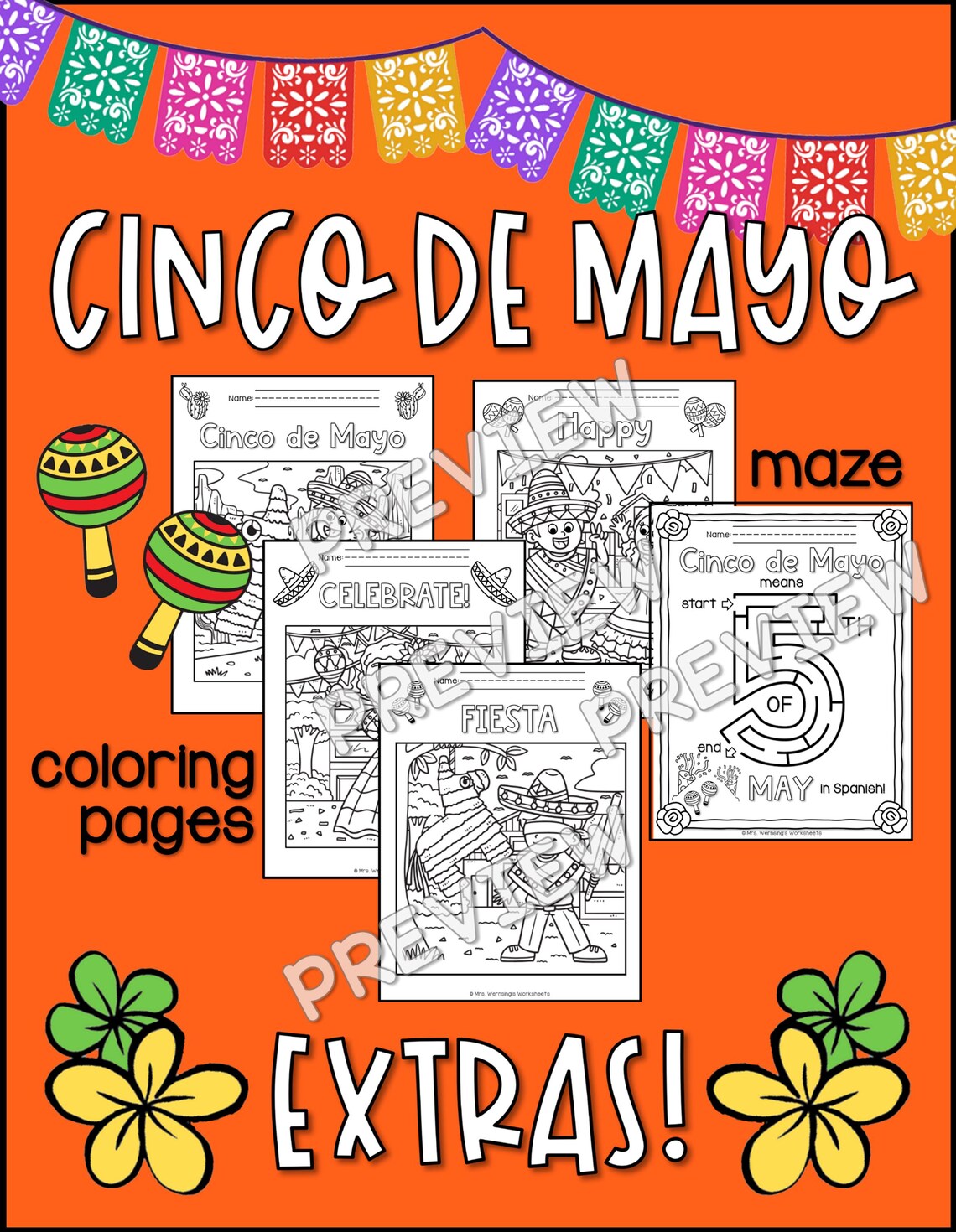 FUN Cinco De Mayo Lesson for Kindergarten! - Etsy