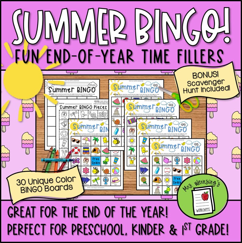 Summer BINGO - Fun End-of-year Activity! - Etsy