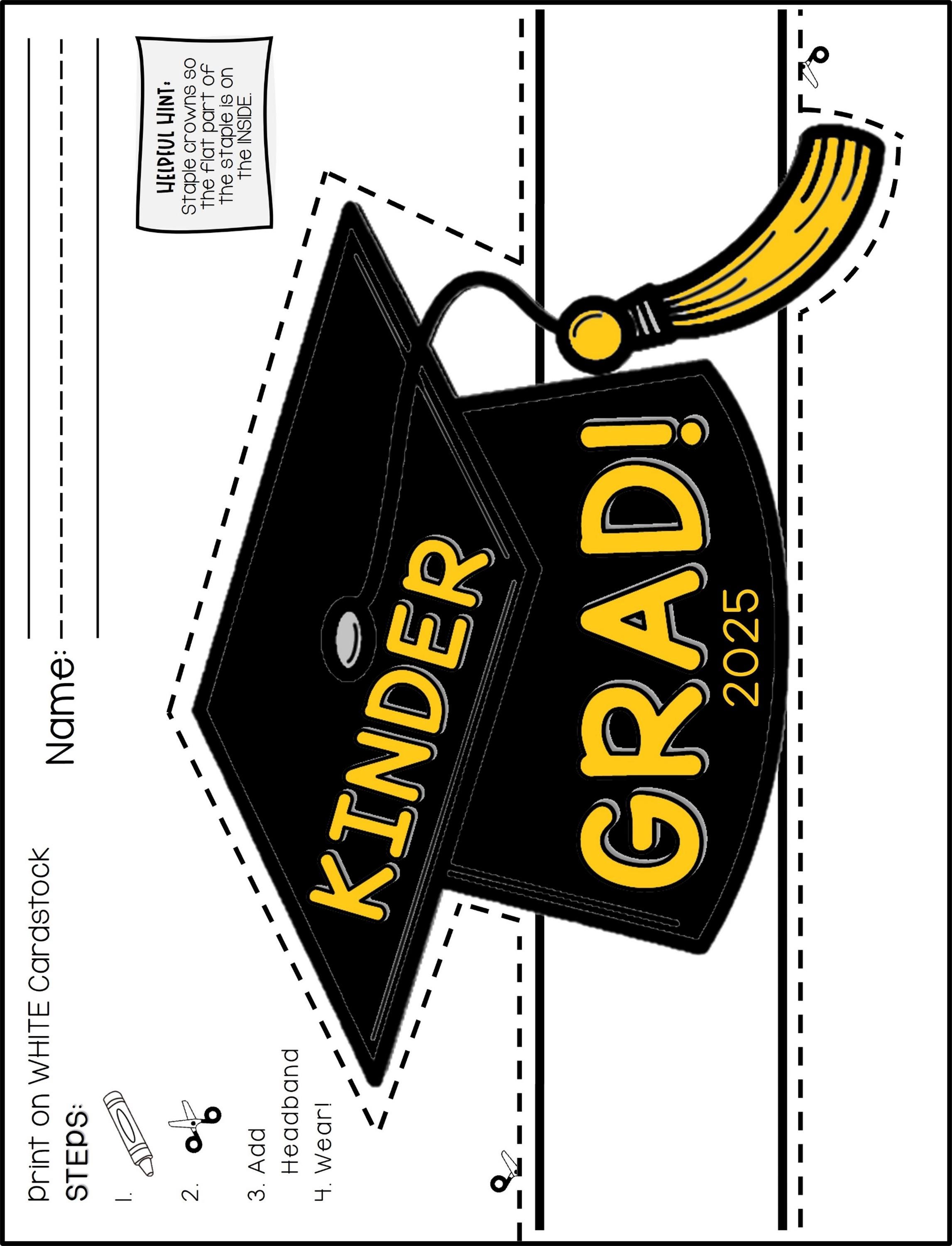 Kindergarten Graduation Caps: Printable Craft (2026-2035) - Etsy