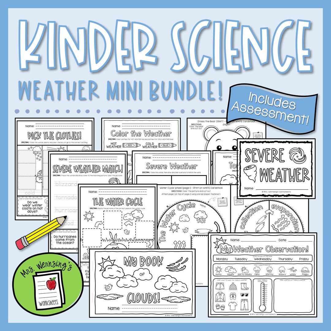 Weather BUNDLE With Assessment - KINDER SCIENCE - Etsy