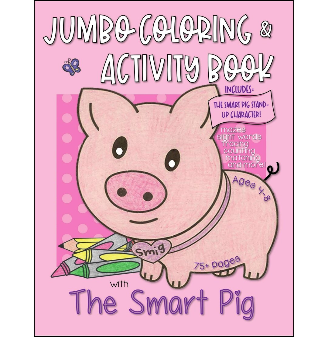 The Smart Pig Jumbo Coloring and Activity Book - Etsy
