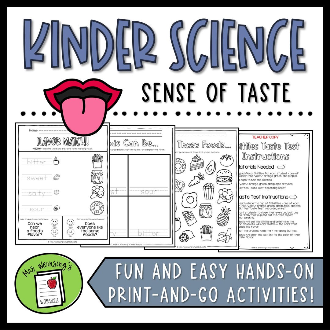 Sense of TASTE Activities - KINDER SCIENCE - Etsy