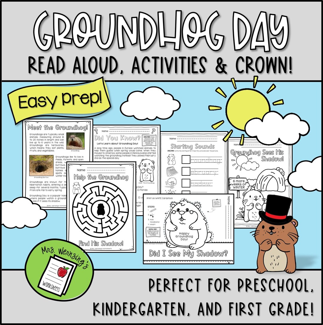 FUN Groundhog Day Activity Packet for Kindergarten - Etsy