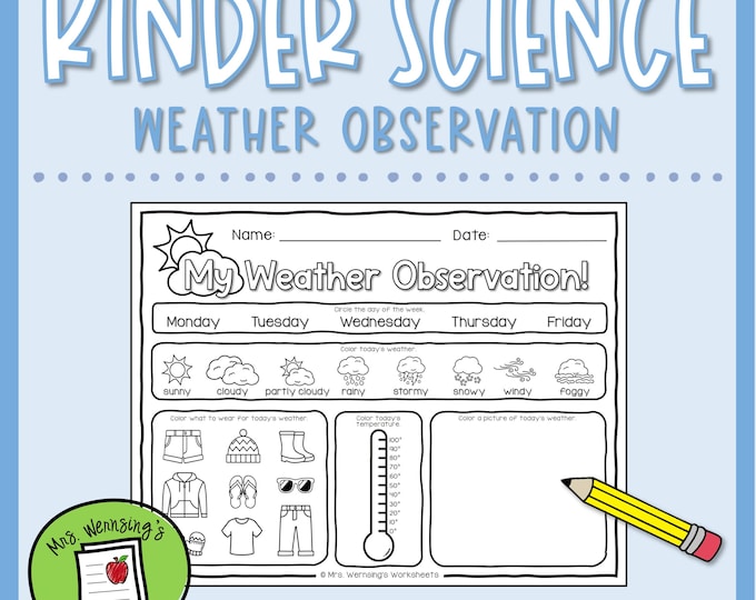 Weather Tracker Printable Weekly Weather Tracker Weather Chart Kids ...