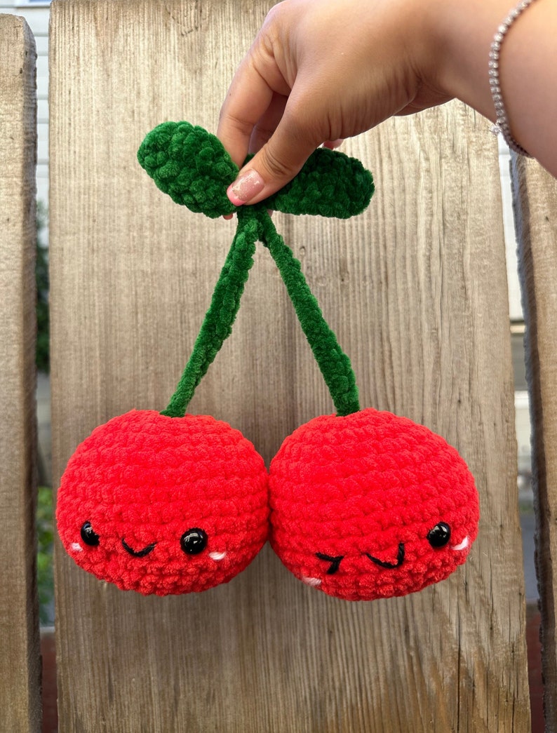 Cute Twin Cherries Crochet Plush - Etsy