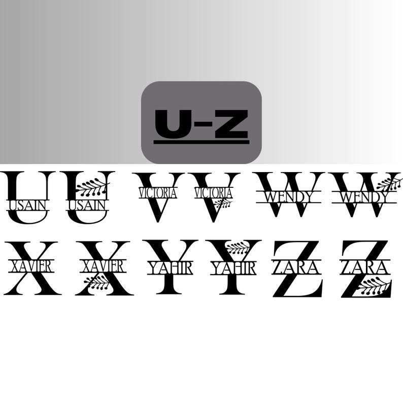 Split Monogram Mega Bundle, 52 Letters, Two Designs per Letter, Ai, Dxf ...