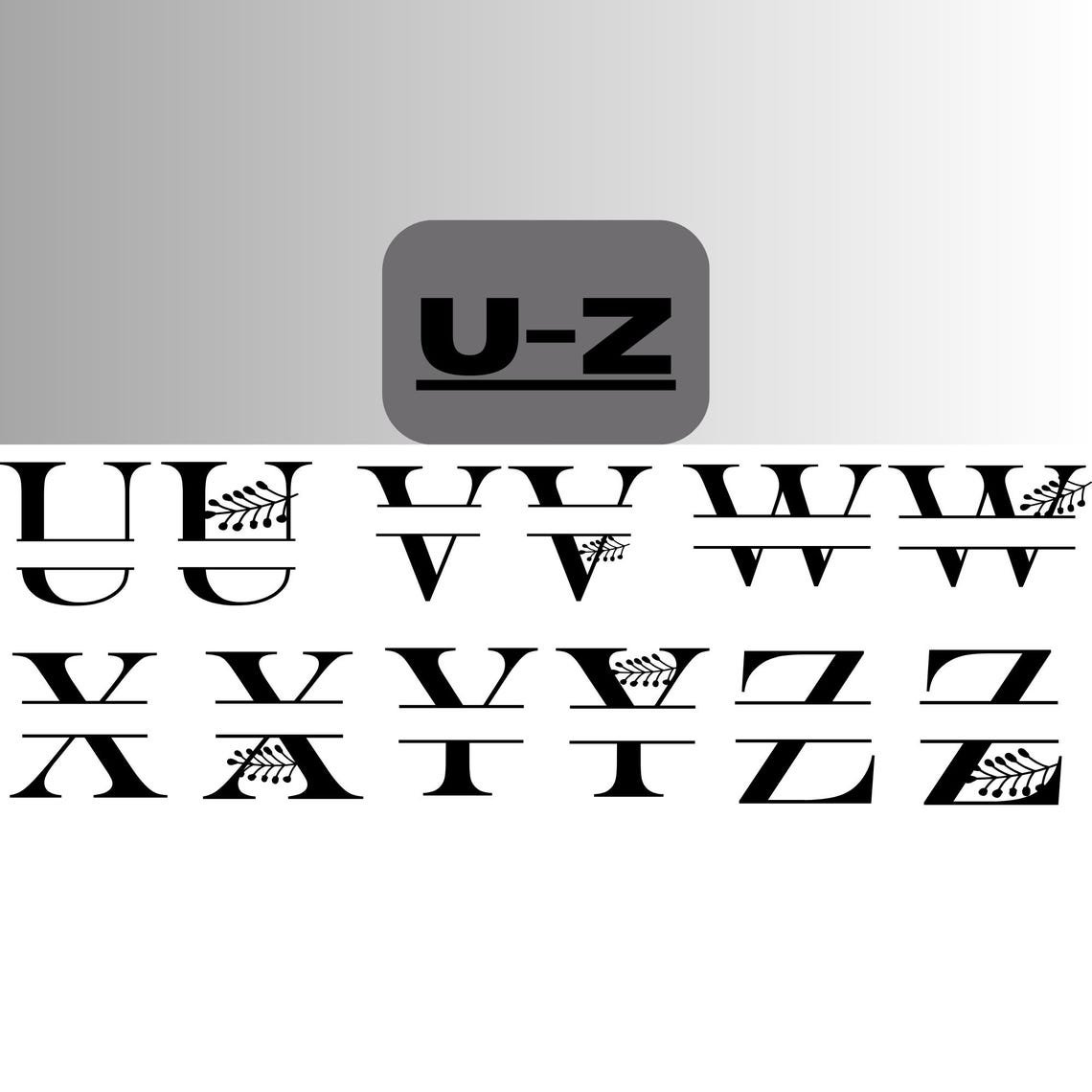 Split Monogram Mega Bundle, 52 Letters, Two Designs per Letter, Ai, Dxf ...