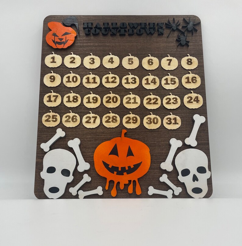 Halloween Countdown Calendar SVG Laser Cut File Halloween Countdown ...
