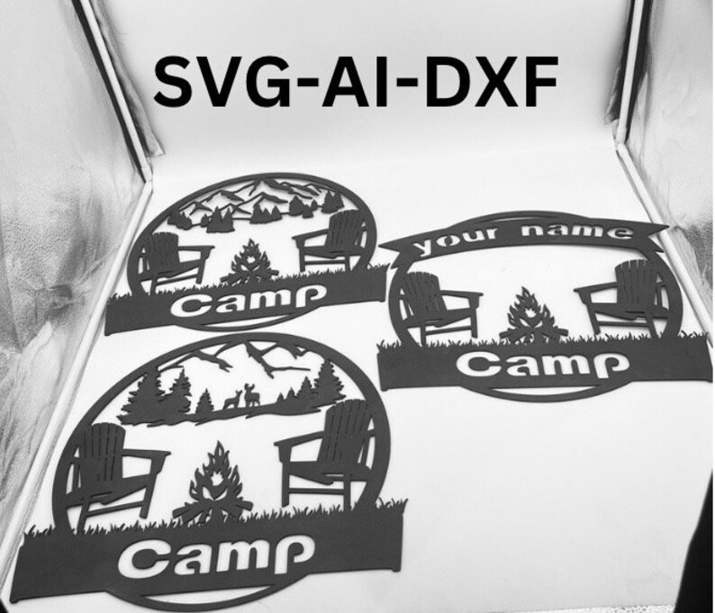 Camp Digital File Monogram Laser Cut File Bundle-glow Forge-lightburn ...