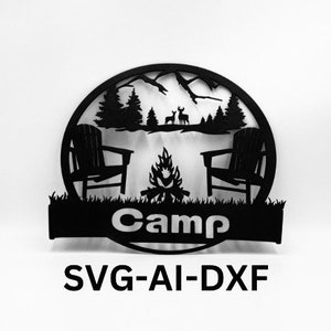 Camp Digital File Monogram Laser Cut File Bundle-glow Forge-lightburn ...