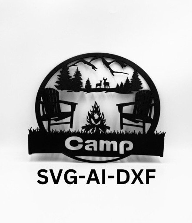 Camp Digital File Monogram Laser Cut File Bundle-glow Forge-lightburn ...