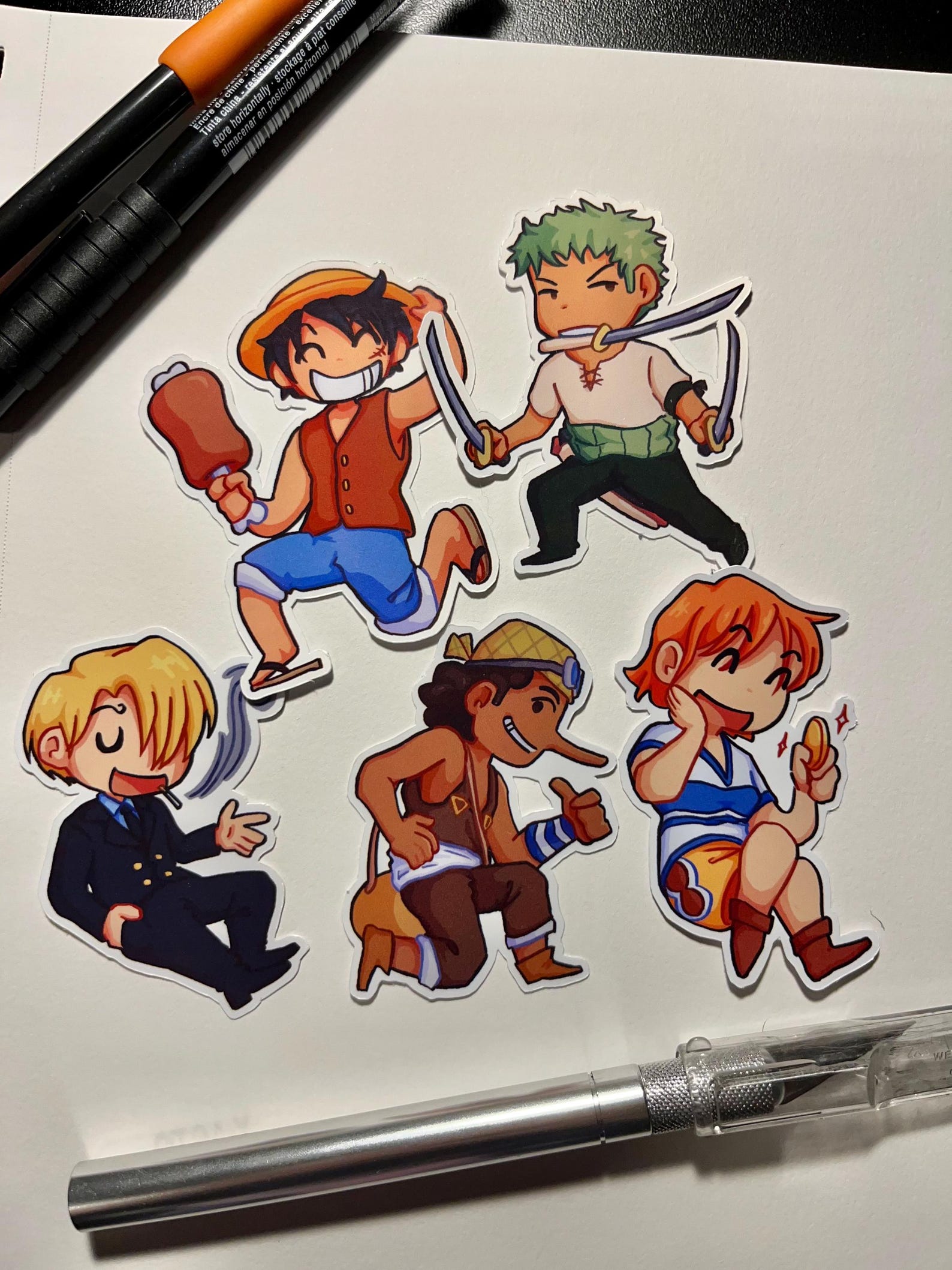One Piece Stickers | 3-in. Straw Hat Stickers | Straw Hat Pirates Decor ...