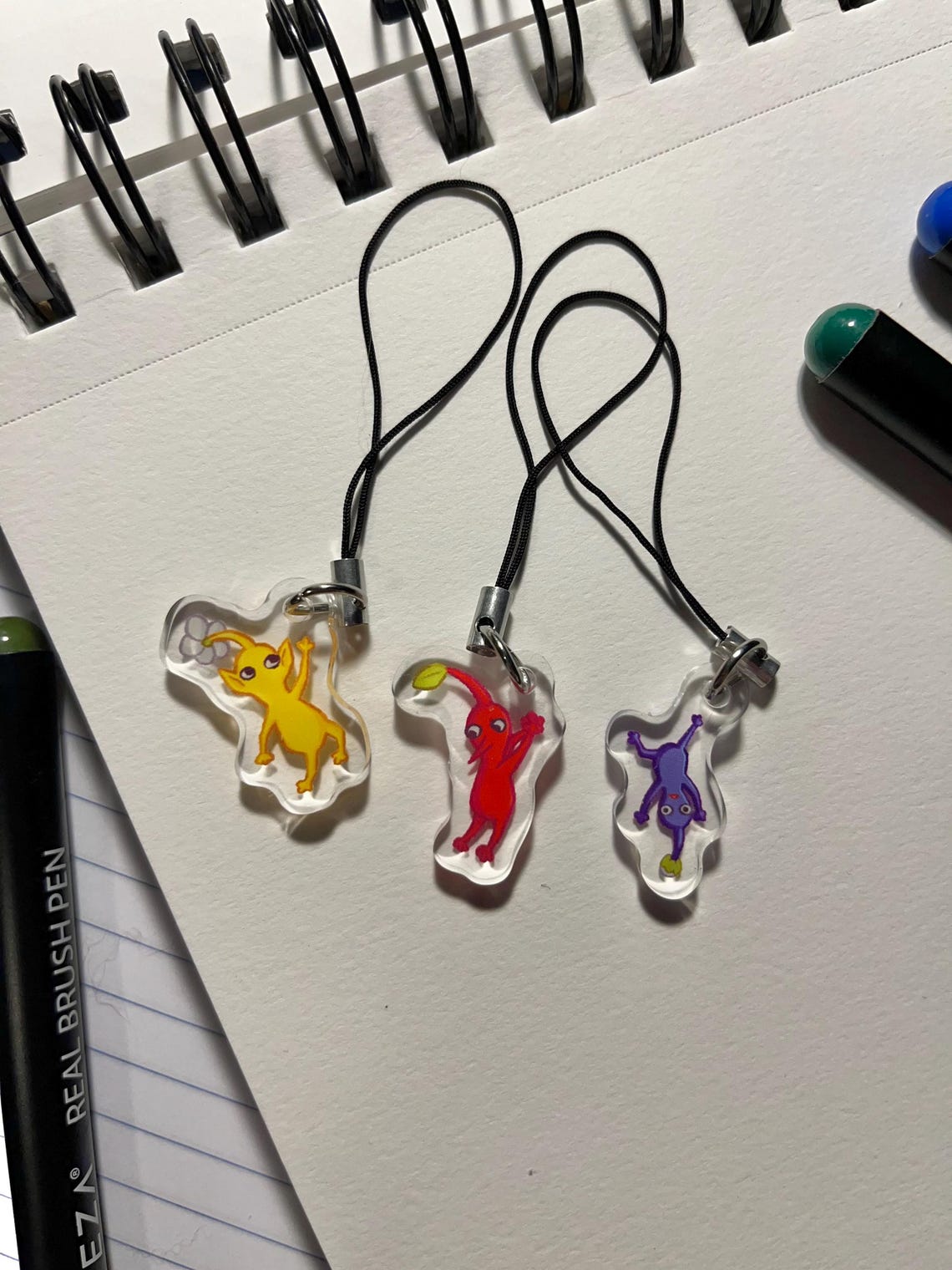 1-in Pikmin Inspired Charms Pikmin Phone Charms Video Game Keychain ...